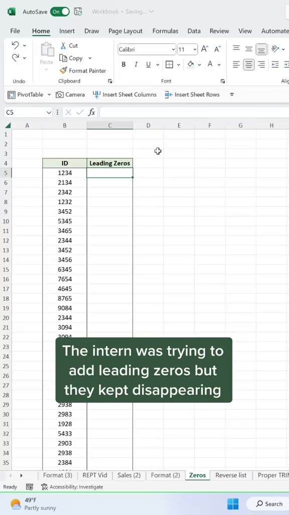 Excel Dictionary ☕️ on Twitter: "How to add leading zeros to numbers in Excel. 🔢 https://t.co ...