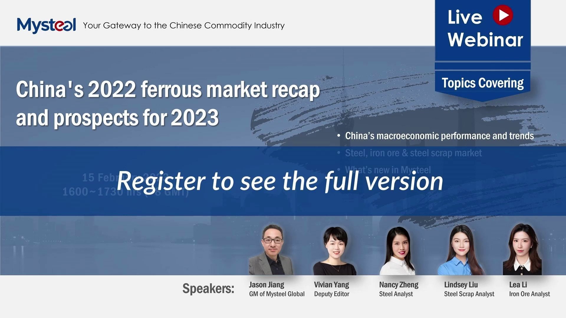 Mysteel on Twitter: "#Mysteel webinar on【China's 2022 Ferrous Market Recap and Prospects for ...