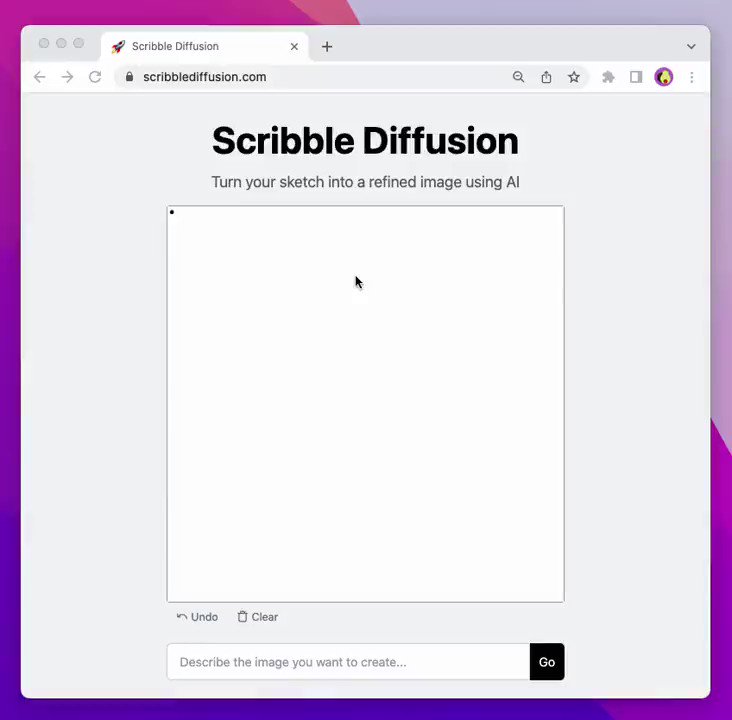 Lior⚡ on Twitter: "Just came across Scribble Diffusion! You can now generate an image based on a ...