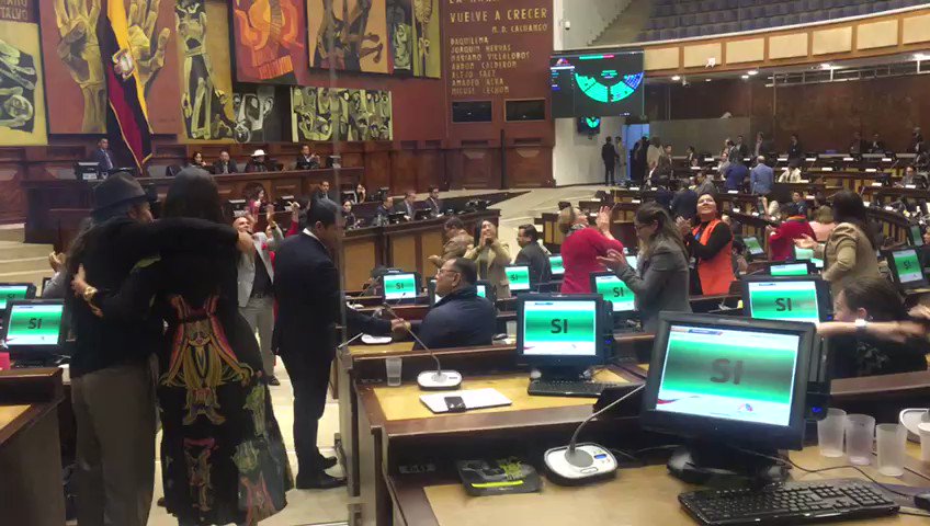 Ecuador Chequea on Twitter: "#URGENTE l Con 105 votos a favor y 19 abstenciones, de la bancada ...