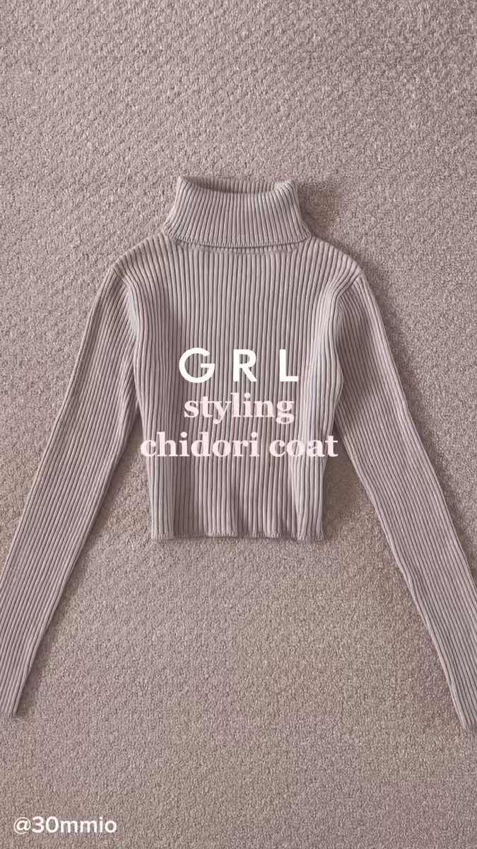 GRL グレイル on Twitter: "GRL千鳥コートを紹介するよ💕 タートルネックショート丈ニットトップス[k9063b] インパン裏地付きボックスプリーツミニスカート[gm500 ...