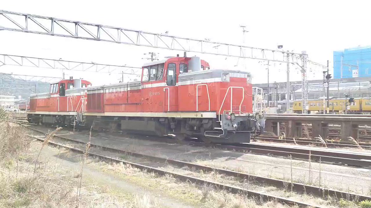 ちはや on Twitter: "2023/3/2(木) 試9521レ「DLやまぐち号(重連)試運転」出区入換及び連結作業 DE10 1514+DE10 1076+35系4000番台5B 新 ...
