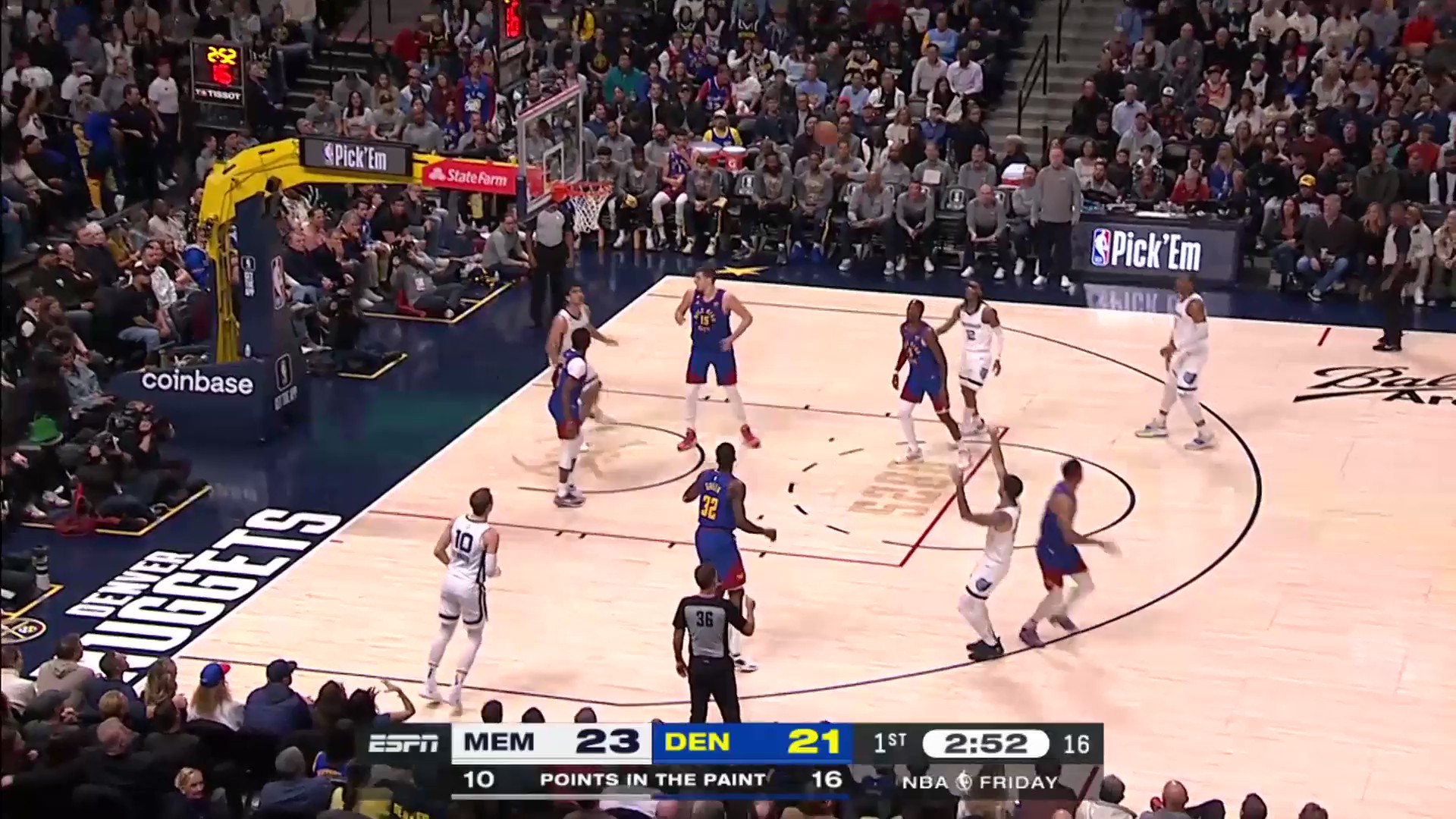 NBA on Twitter: "Jokic things on ESPN 🤯 10 points, 6 boards and 4 dimes after 1Q for the 100 ...