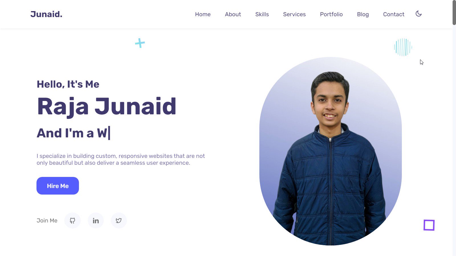 Raja Junaid on Twitter: "FINALLY!!! Built this Exclusive Fully Responsive Animated ...