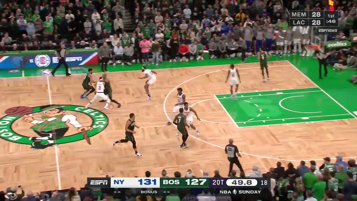 NBA on Twitter: "40 PTS FOR JAYSON TATUM 🔥 Knicks lead 131-129 with 0:10 left in 2OT 📺: Live on ...