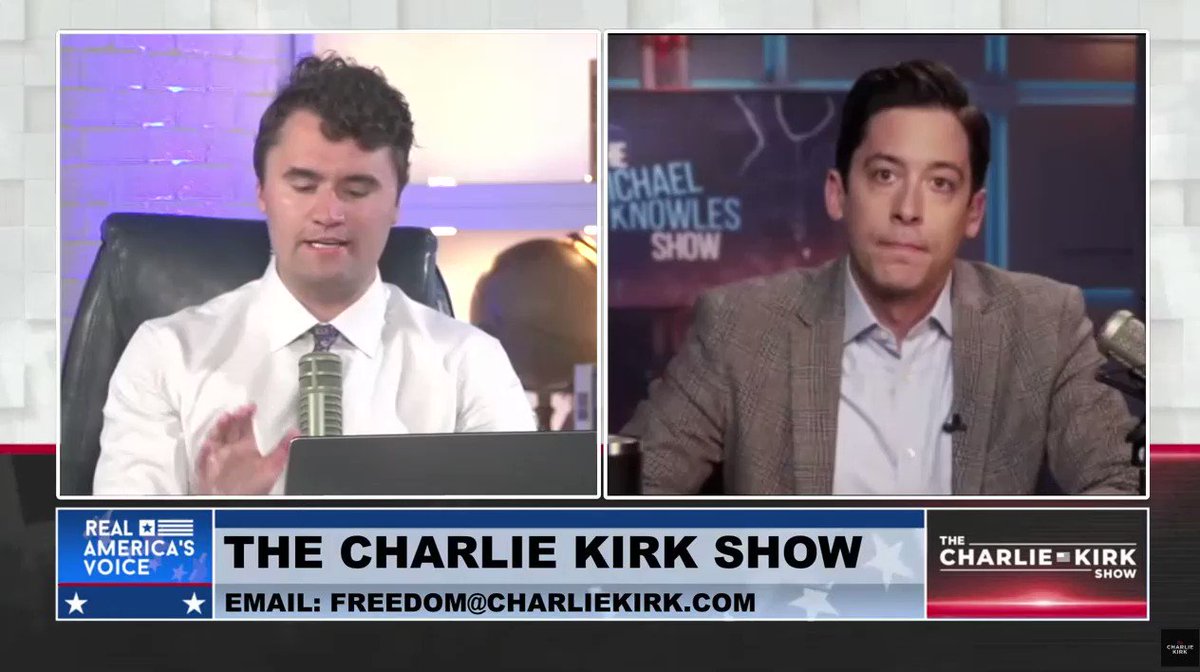 Jason Campbell on Twitter: "Charlie Kirk concludes his interview with Michael Knowles, saying ...