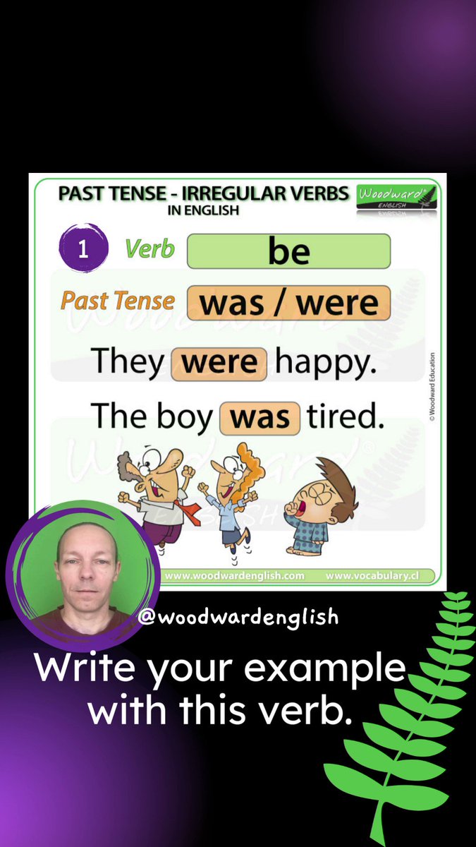 Learn English with Woodward English on Twitter: " The past tense of BE is WAS or WERE What is ...