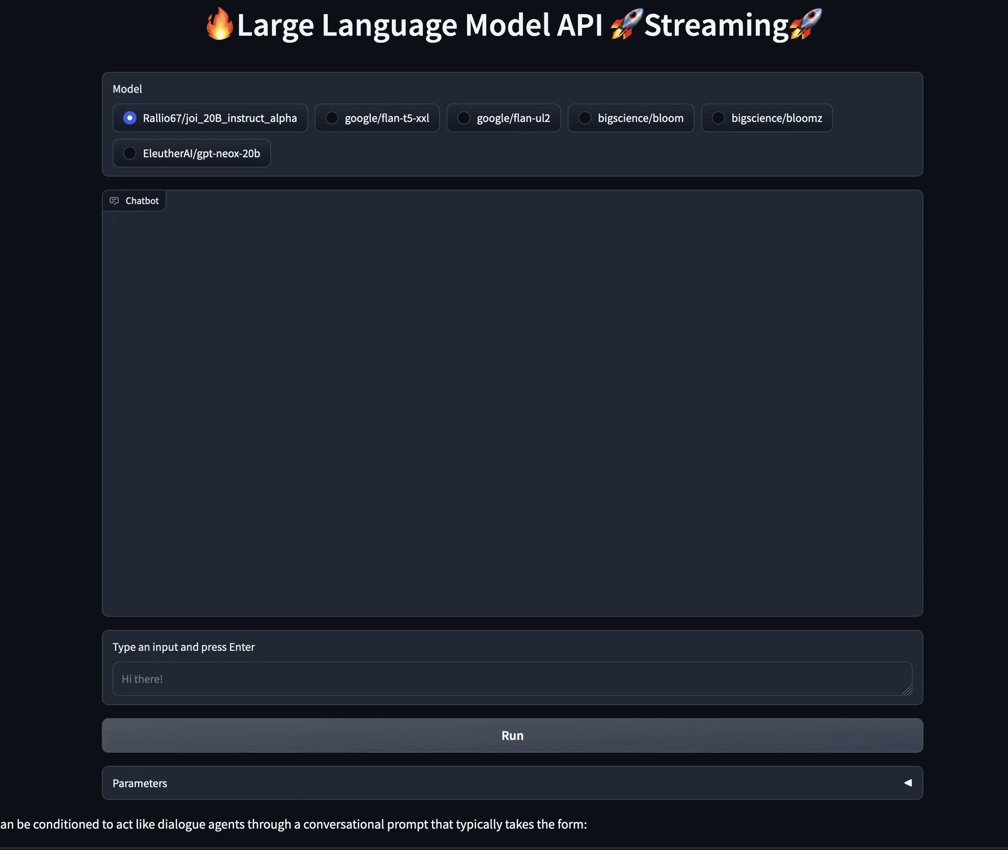 AK 🤗 in SF for the Open-Source AI meetup on Twitter: "🔥Large Language Model API 🚀Streaming🚀 try ...
