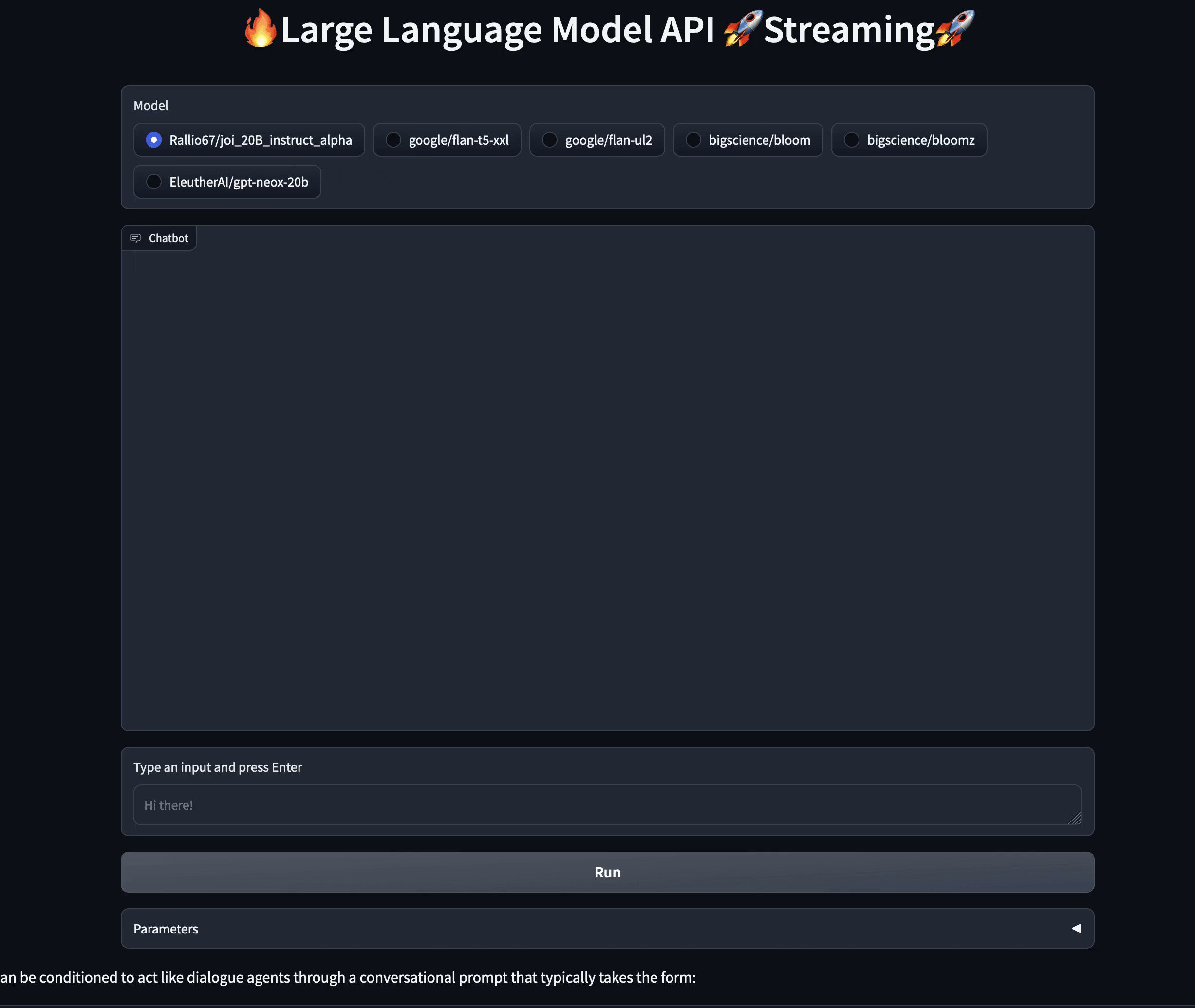 AK 🤗 in SF for the Open-Source AI meetup on Twitter: "🔥Large Language Model API 🚀Streaming🚀 try ...