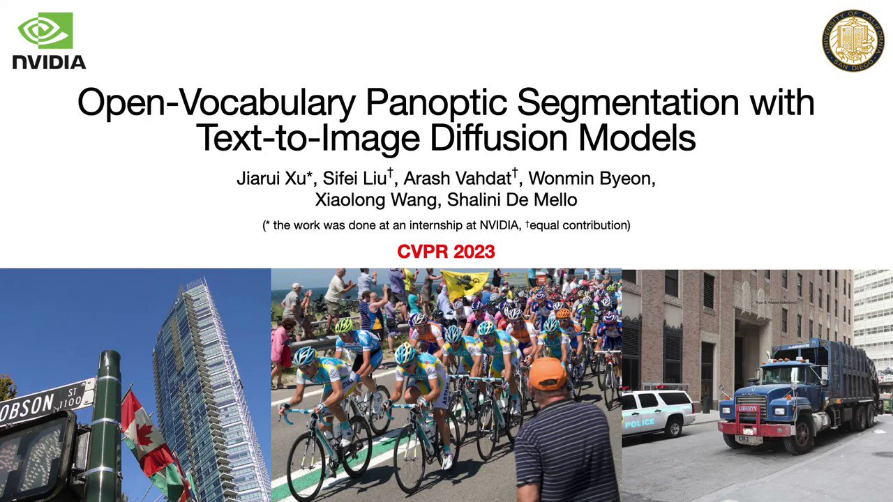 AK on Twitter: "Open-Vocabulary Panoptic Segmentation with Text-to-Image Diffusion Models with ...