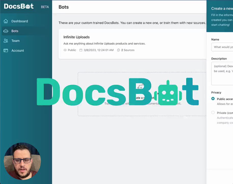 DataChazGPT 🤯 (not a bot) on Twitter: ".@docsbotai is a custom-trained #ChatGPT for your ...