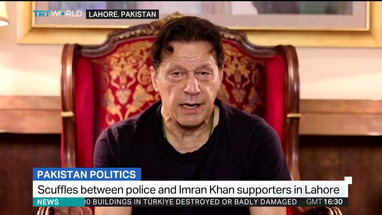 TRT World Now on Twitter: "Clashes erupt between security officials and former PM Imran Khan's ...