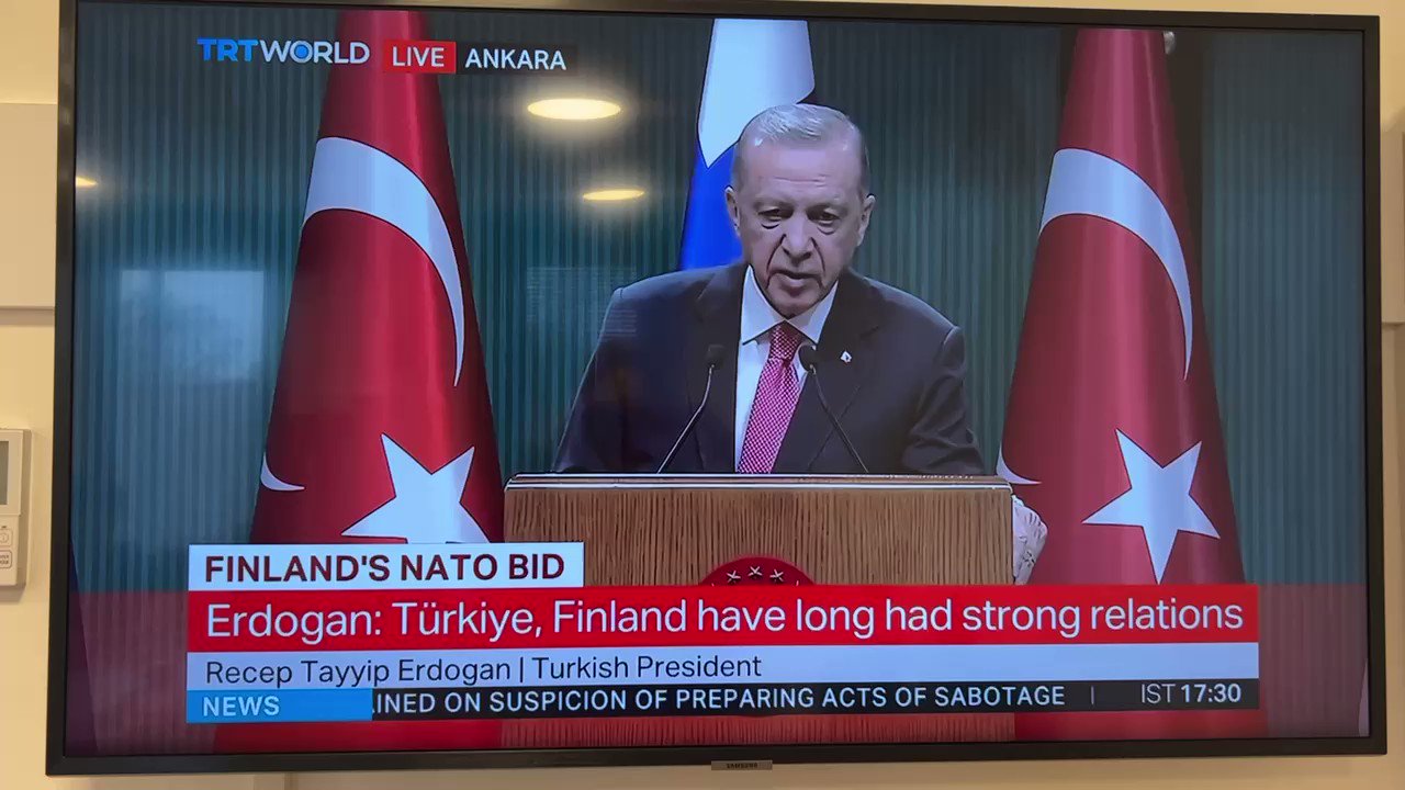 Julia Hahn on Twitter: "JUST IN: Turkey to greenlight Finland's NATO membership bid. "We have ...