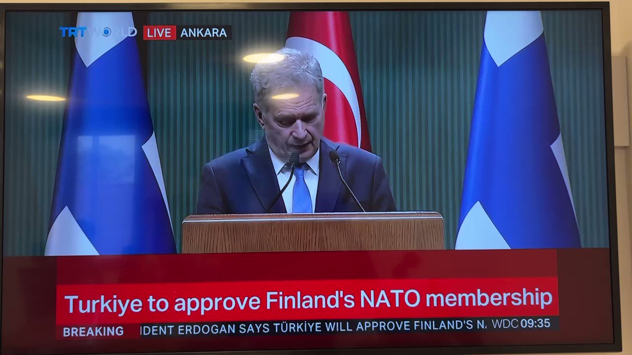 Julia Hahn on Twitter: "JUST IN: Turkey to greenlight Finland's NATO membership bid. "We have ...