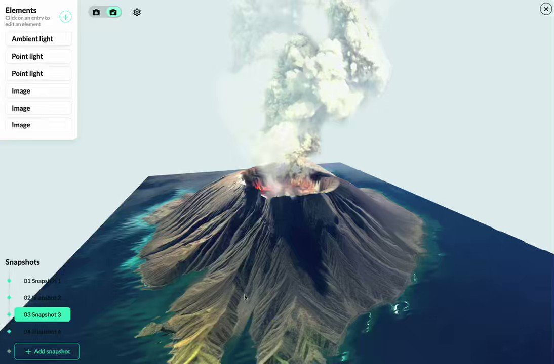Instorier on Twitter: "A 3D volcano made from a satellite image and a depth map using #threejs ...
