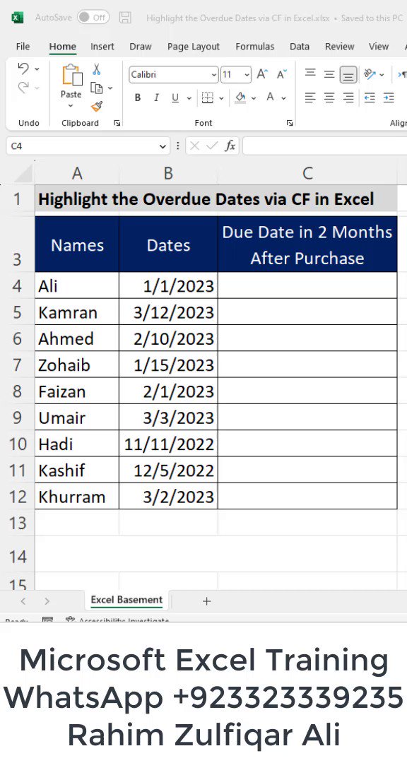 Excel Basement On Twitter Highlight The Overdue Dates Via Conditional