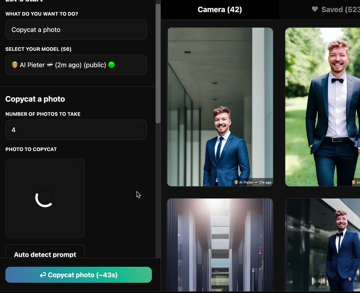 Levelsio On Twitter Auto Detect Prompt On Photo Ai Is Now ~5x Faster And Takes 1 5