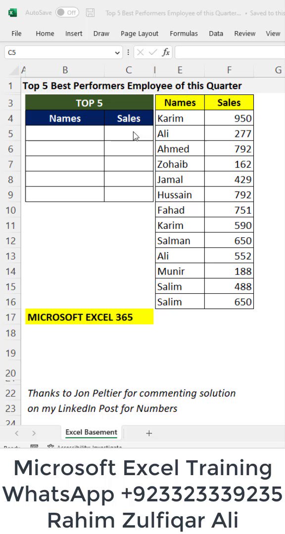 excel-basement-on-twitter-how-to-find-top-5-best-performing-employees