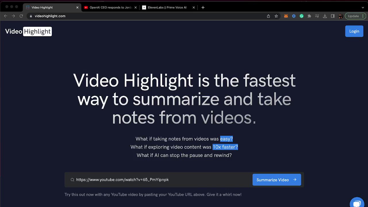 The Rundown AI on Twitter: "2. Go to videohighlight .com -Paste your URL in -Video Highlight ...