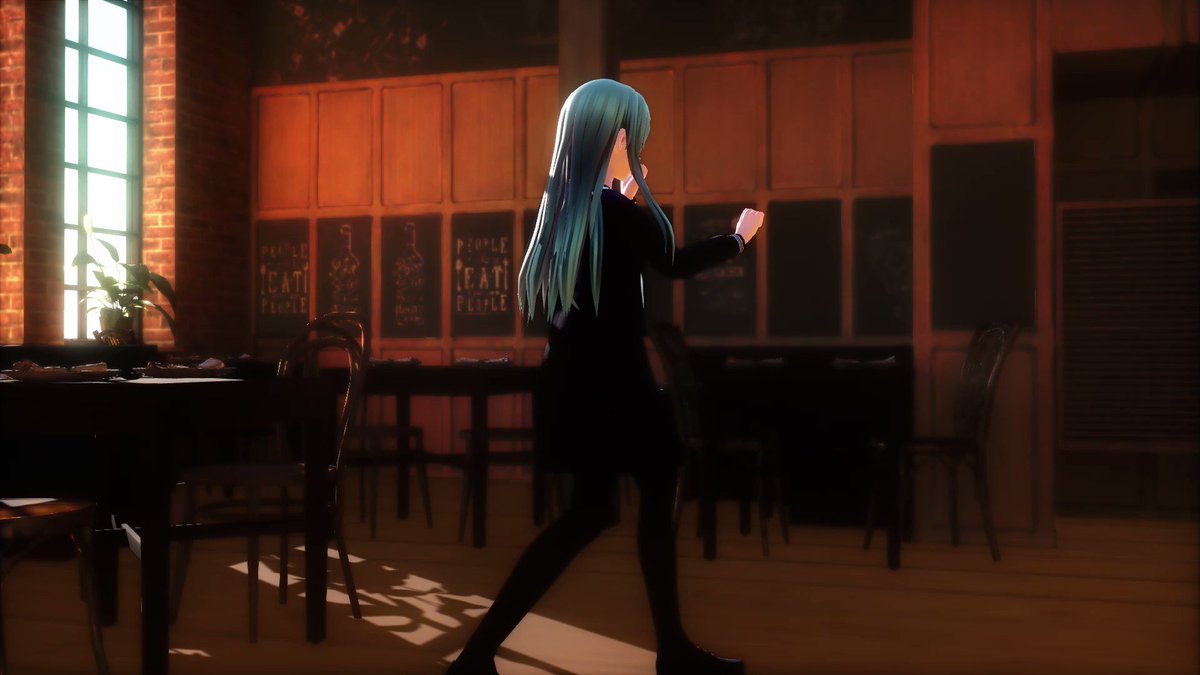 【mmd】cafeモデル コンバートしてみたが、壁とか柱とかソファとかに、テクスチャで光が当たってるところ書かれちゃって Twihub ツイハブ