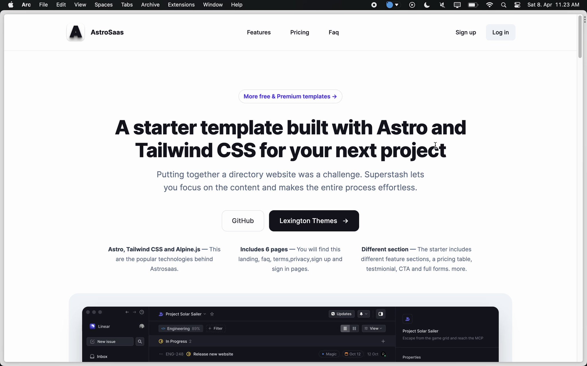 Michael Andreuzza on Twitter: "I made Astro Saas an Open Source landing page built with ...
