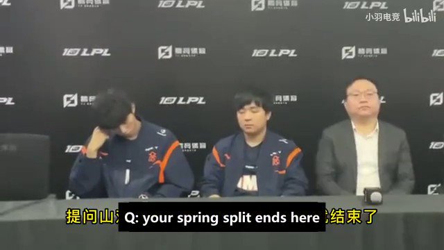 LPL Fanclub on Twitter: "OMG interview after losing to BLG and finishing this split at fourth ...