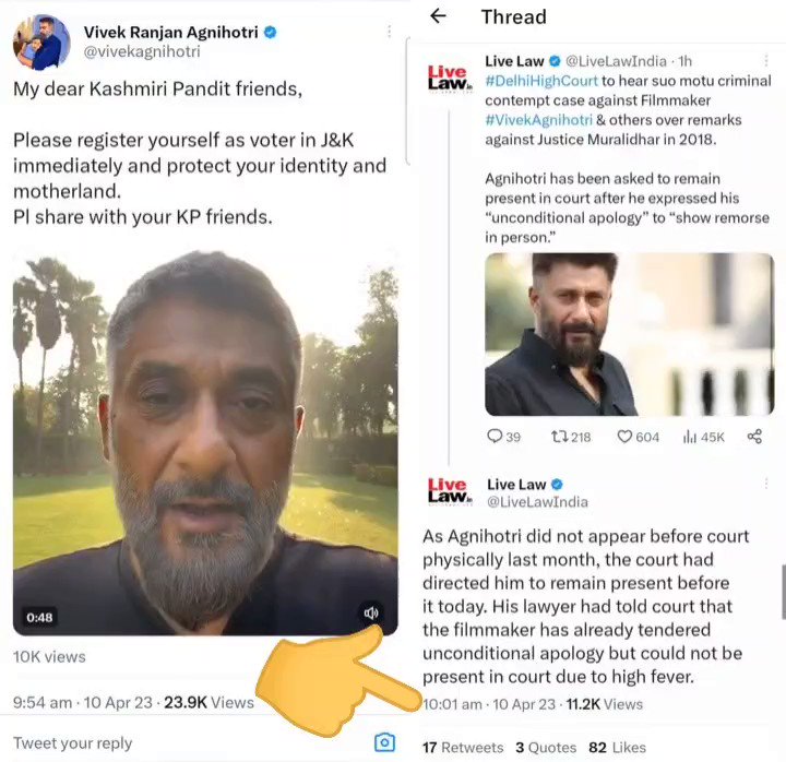 Mohammed Zubair on Twitter: "Vivek Agnihotri's lawyer had told court that he has already ...