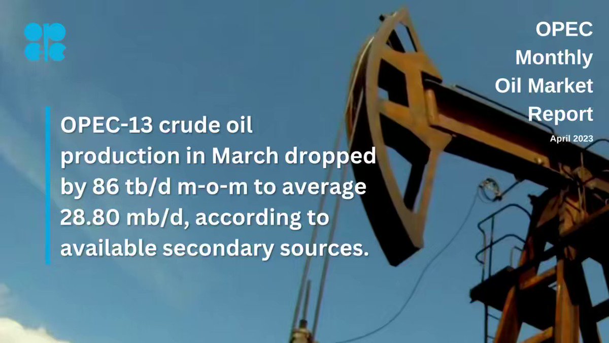 OPEC On Twitter OPEC 13 Crude Oil Production In March Decreased By