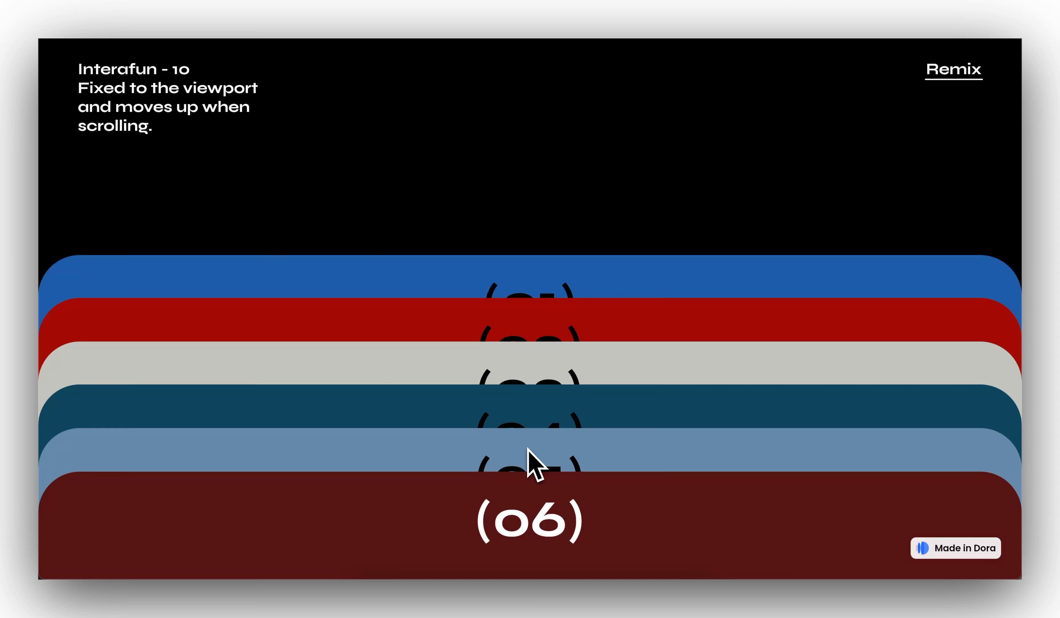 Faye on Twitter: "Interafun 10/31 for @DoraTool: Awesome scrolling effect inspired by @GeexArts ...