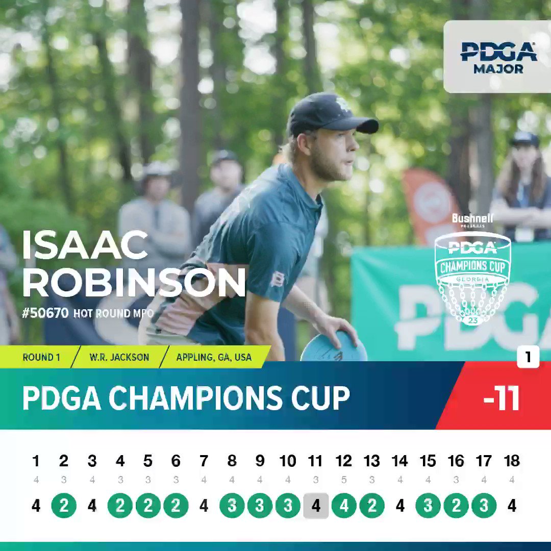 PDGA on Twitter: "Isaac Robinson was the class of the MPO field during Round 1 of the 2023 PDGA ...