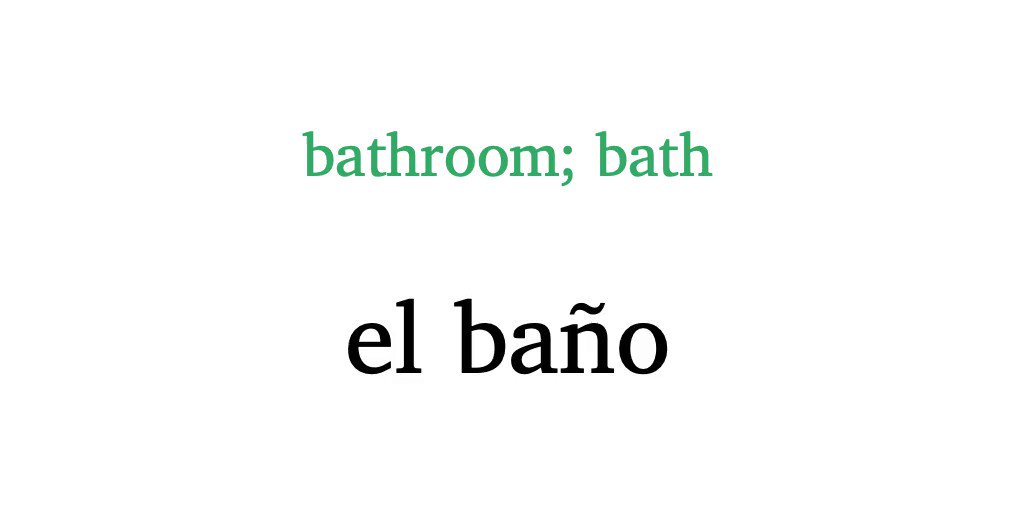 Learn Spanish Words on Twitter: "el baño — bathroom; bath #spanish # ...