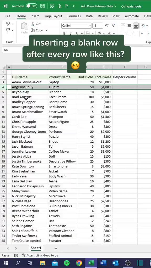 Gabriel Palacios On Twitter RT ComputerrBooks How To Add A Blank Row After Each Row In Excel gabriel-palacios-on-twitter-rt-computerrbooks-how-to-add-a-blank-row-after-each-row-in-excel