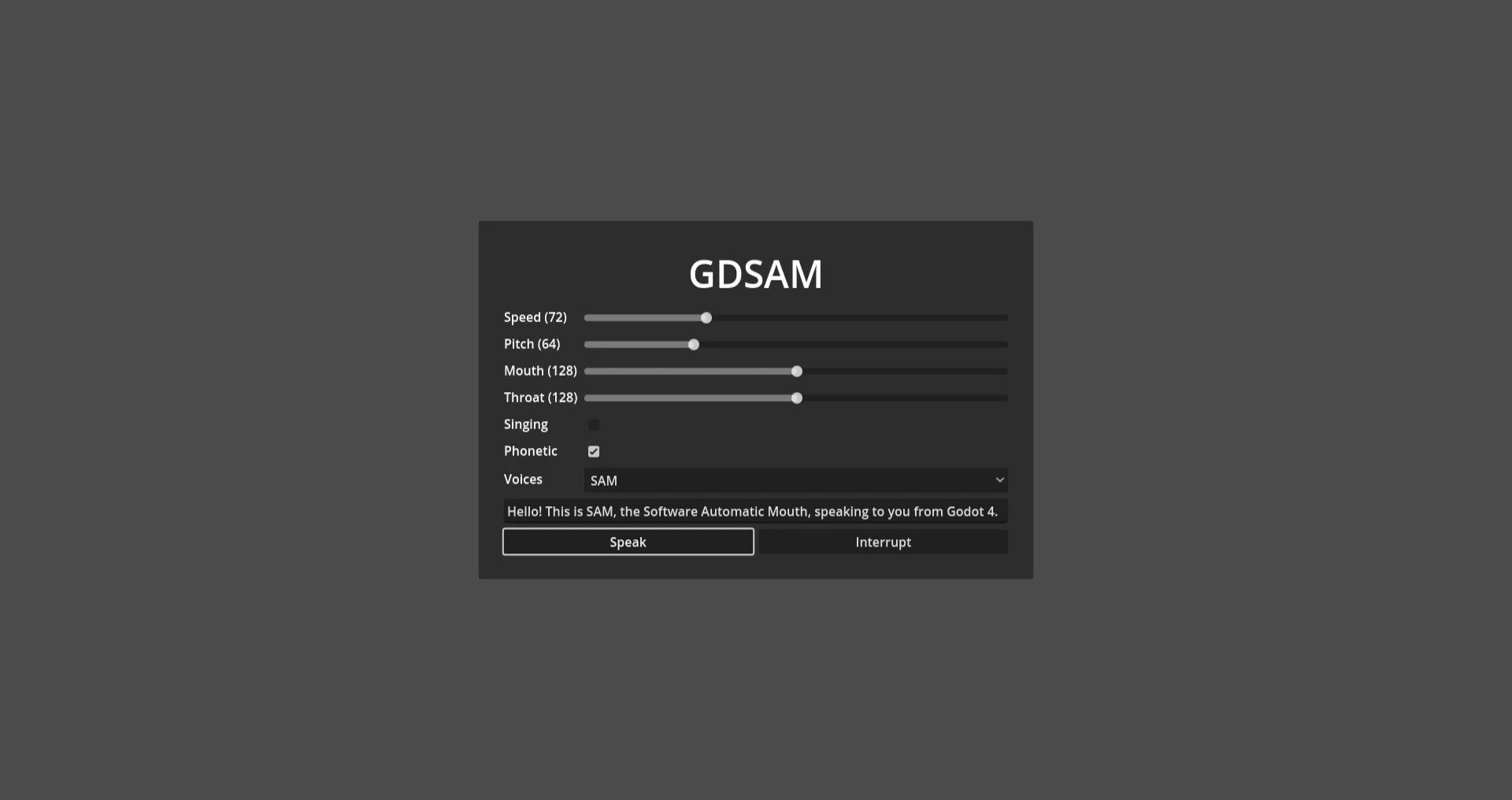 Matt on Twitter: "I just updated GDSAM to Godot 4. GDSAM is a wrapper around SAM, the Software ...