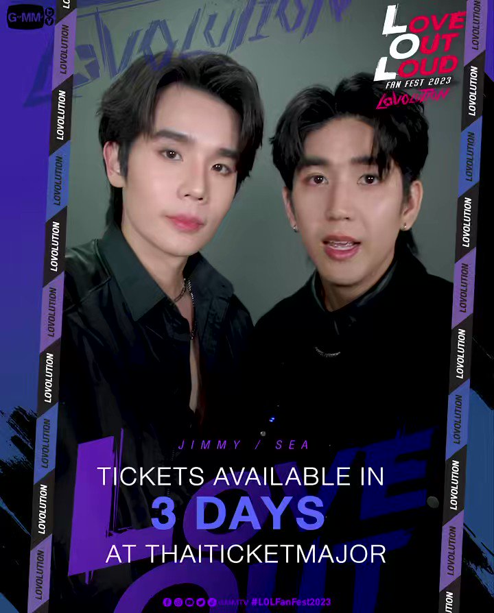 GMMTV on Twitter: "นับถอยหลังก่อนเปิดขายบัตร ‘LOVE OUT LOUD FAN FEST 2023 : LOVOLUTION’ อีก 3️⃣ ...
