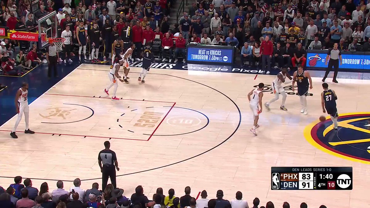 NBA on Twitter: "39 PTS FOR JOKIC. 10 POINT LEAD FOR DENVER. 📺: TNT | Game 2 | DEN leads 1-0"