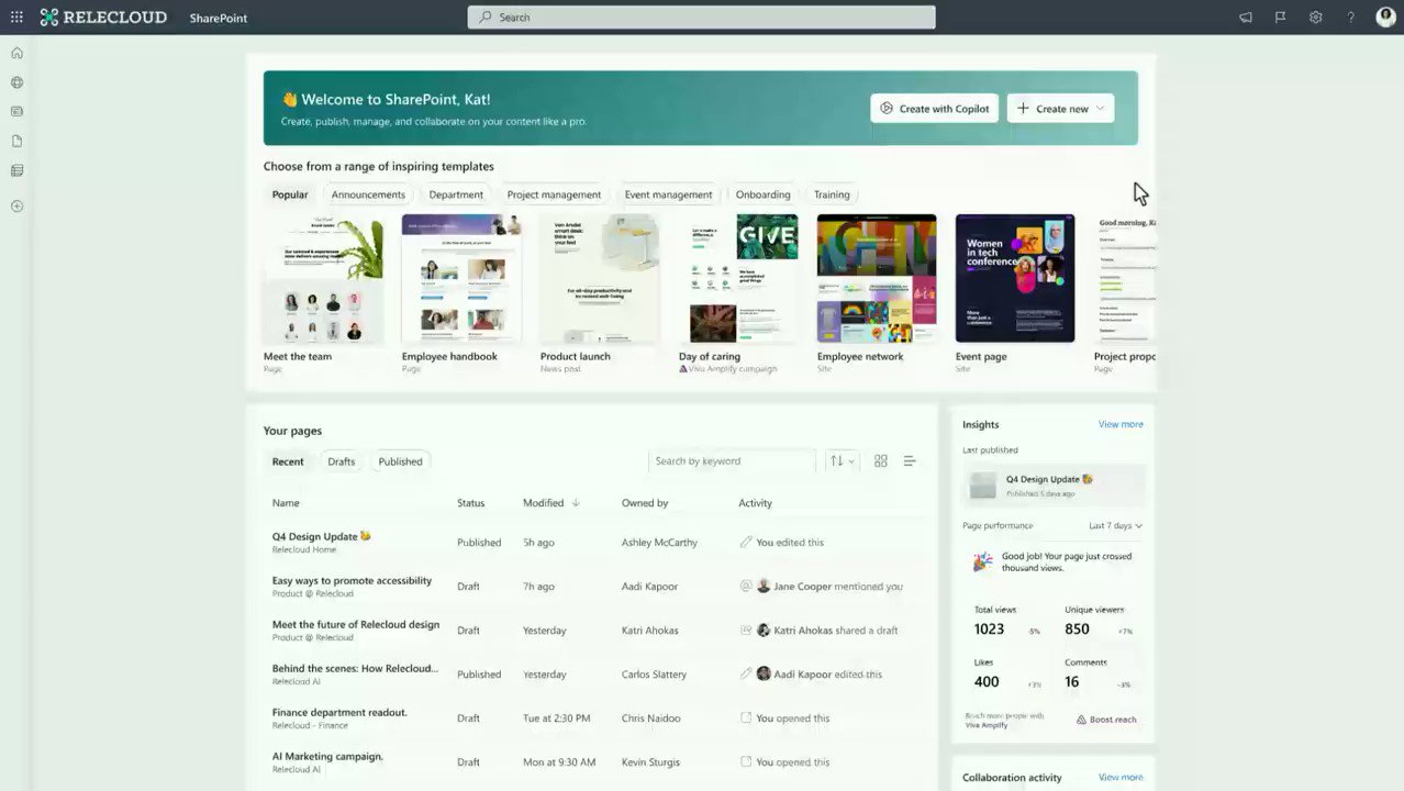 Vesa Juvonen on Twitter: "RT @SharePoint: Introducing "Copilot in SharePoint" and new user ...