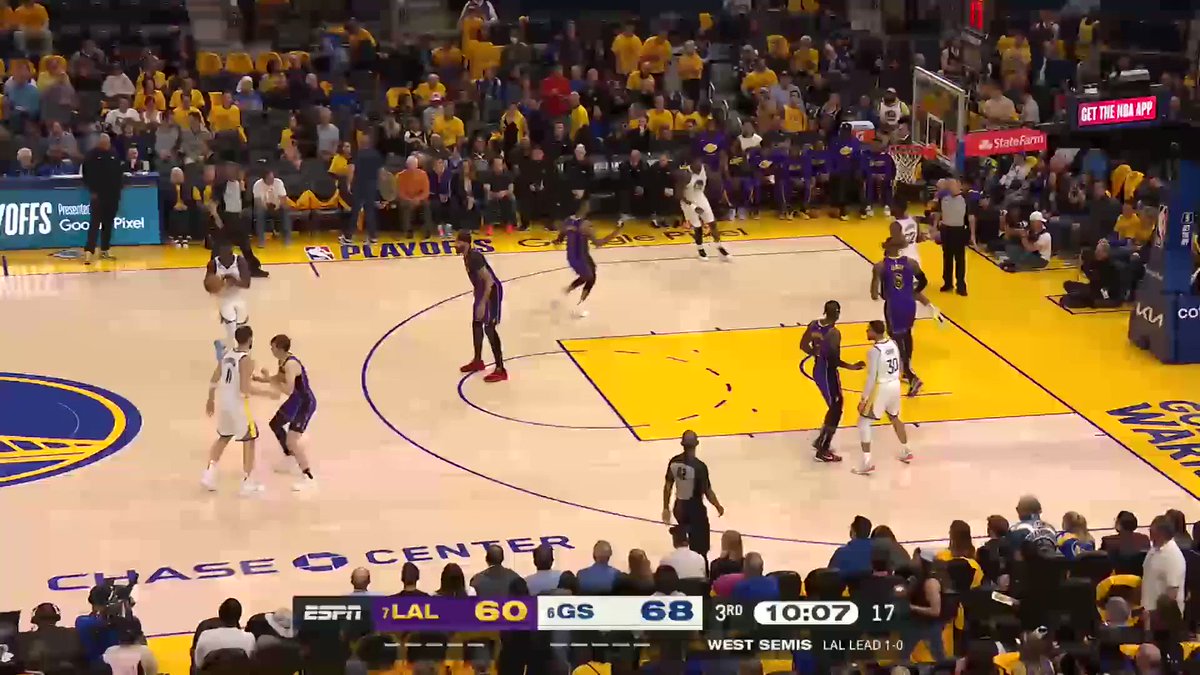 NBA on Twitter: "MAKE IT 7 THREES. 25 PTS FOR KLAY. Q3 of LAL/GSW live on ESPN!"
