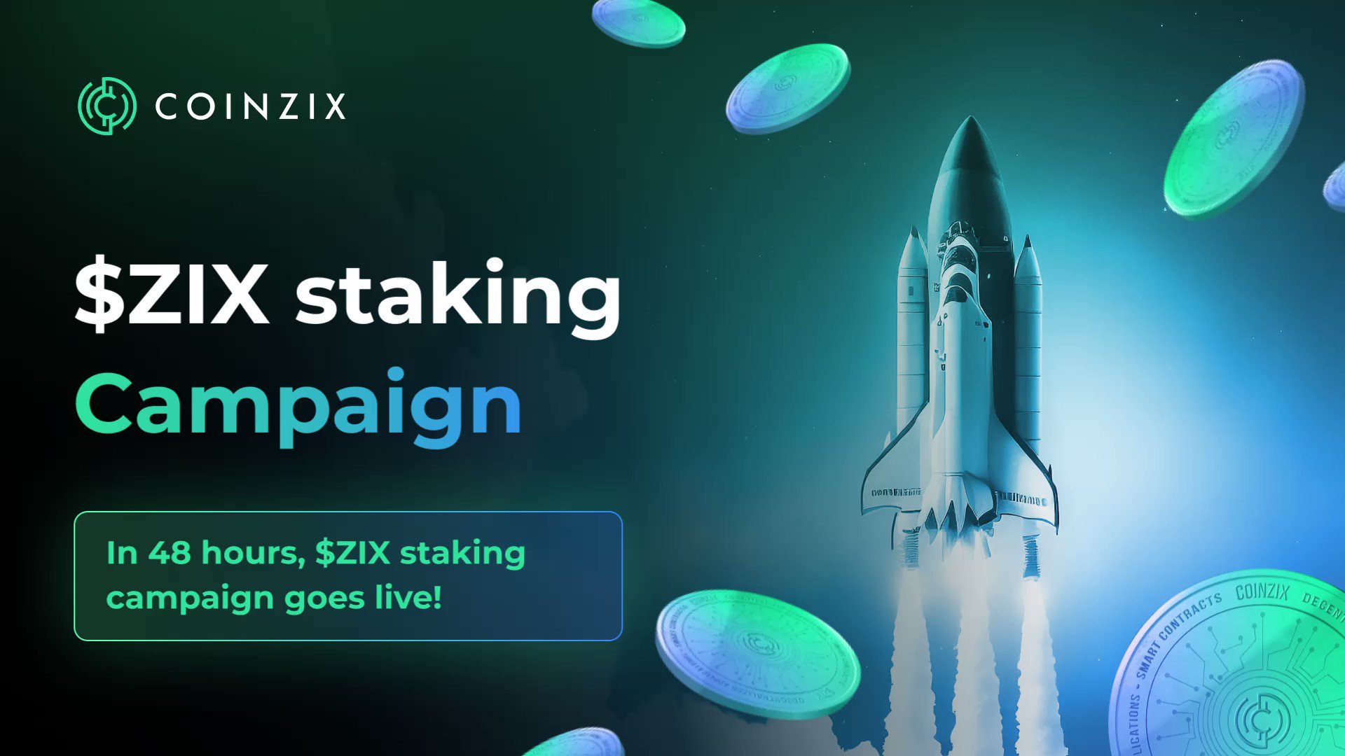 COINZIX on Twitter: "In 48 hours, $ZIX staking campaign goes live. The $ZIX token can be staked ...