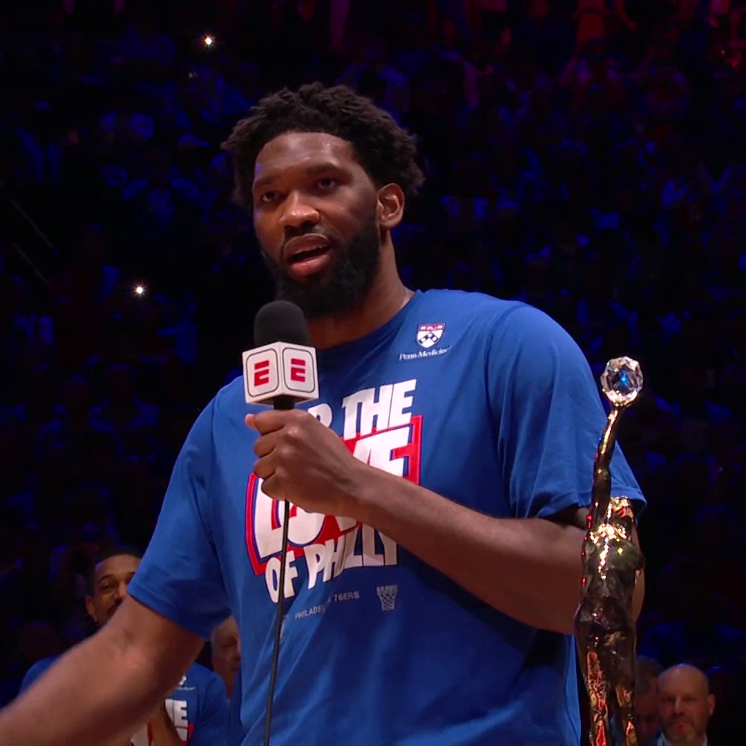 NBA on Twitter: "Joel Embiid, the Kia NBA MVP and recipient of the Michael Jordan Trophy, is ...