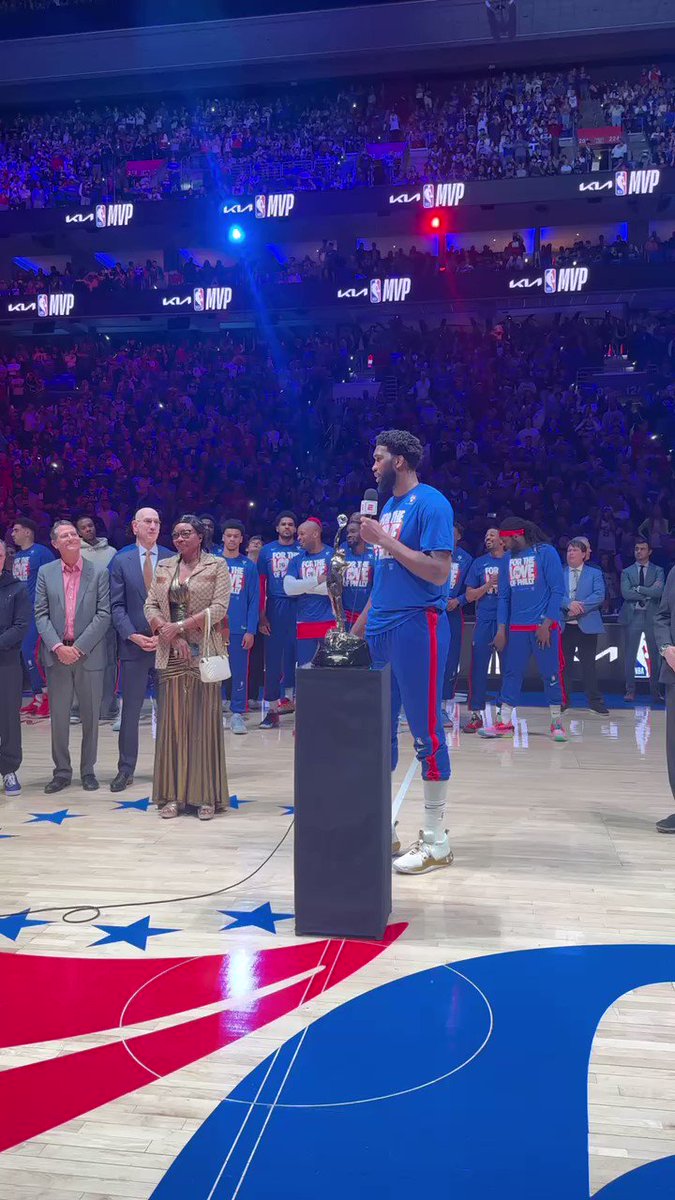 NBA on Twitter: "FAMILY FIRST 🗣 Joel Embiid is joined by his son as he accepts the Michael ...
