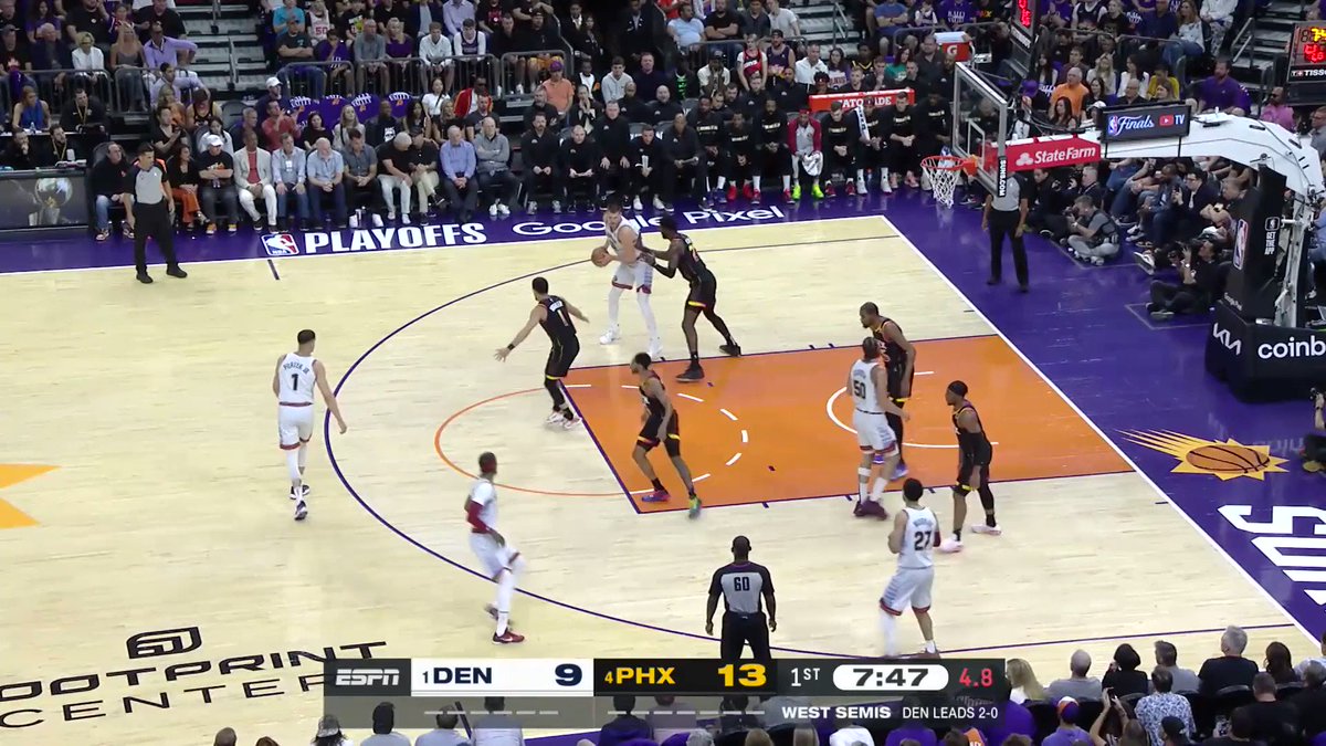 NBA on Twitter: "Jokic and KD put on a fadeaway clinic! DEN/PHX Game 3 live on ESPN"