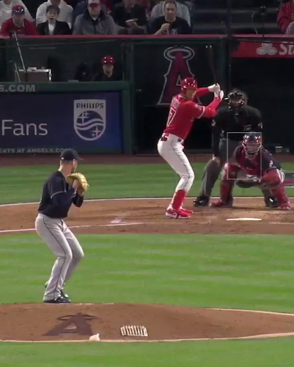 MLB on Twitter: "Shohei Ohtani's first career home run came against Cleveland. The Angels and ...