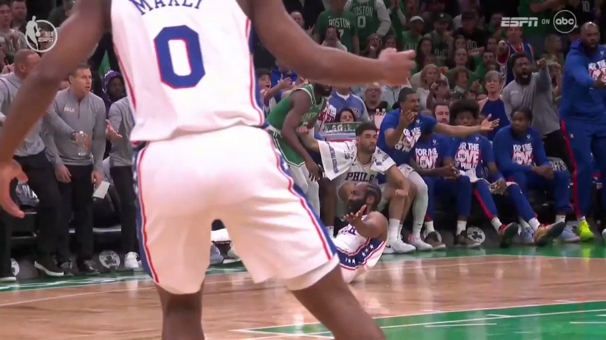 ClutchPoints on Twitter: "Jaylen Brown taunted the Sixers bench after Georges Niang grabbed his ...