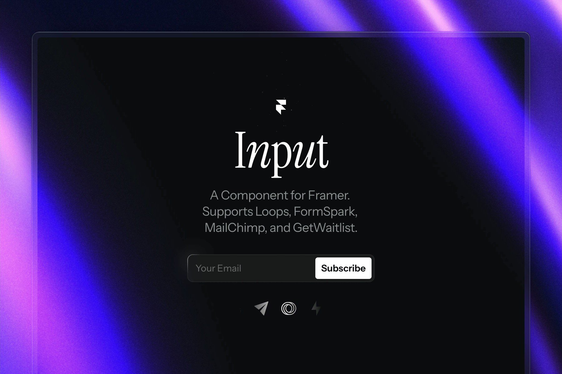 benjamin on Twitter: "💜 Meet the new Input component for @framer. Easily capture email signups ...