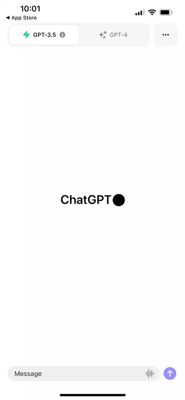 Yohei on Twitter: "Official ChatGPT on iOS is clean and has some fun new animations! You can ...