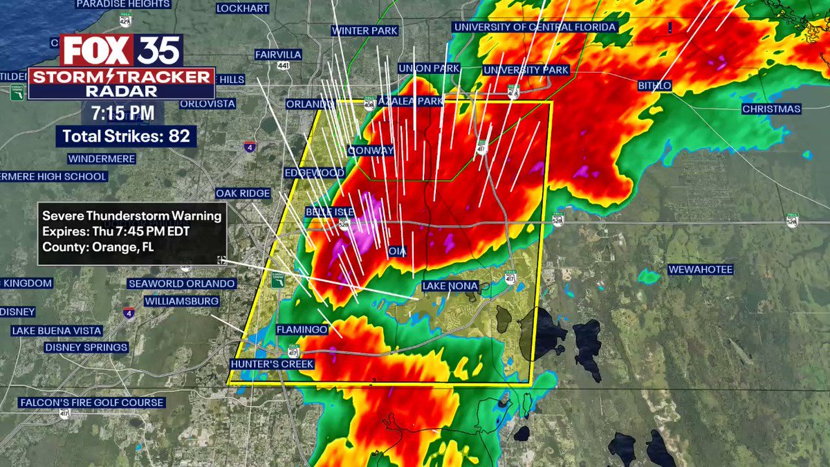 FOX 35 Storm Team on Twitter: "HAIL ALERT: A huge storm over Orlando has prompted a SEVERE ...