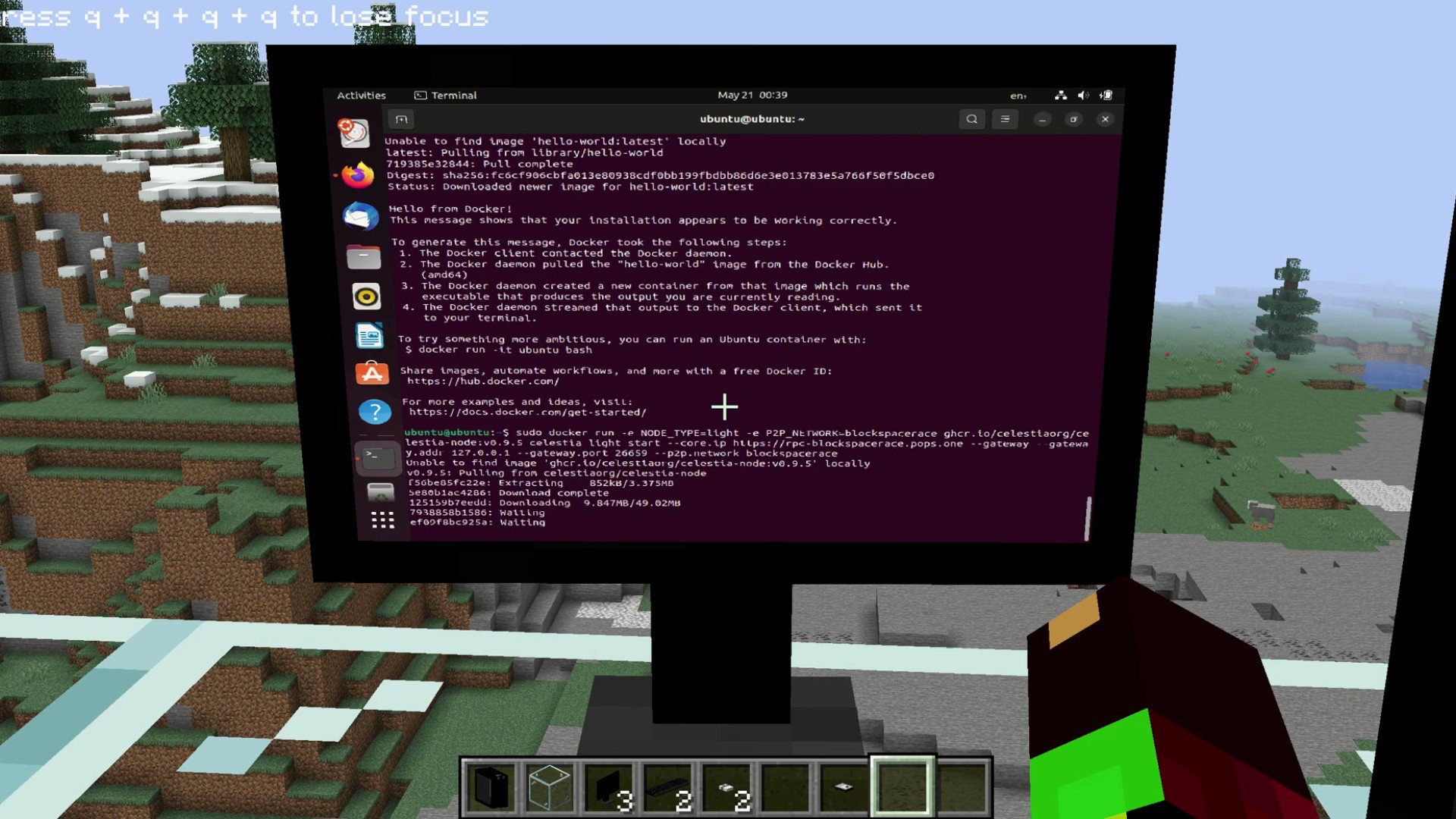 diego on Twitter: "Running a @CelestiaOrg light node in Minecraft using the MC VM mod https://t ...