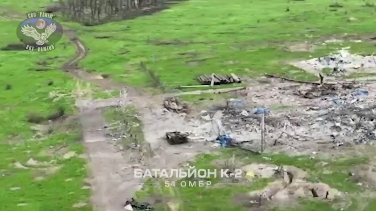 OSINTtechnical on Twitter: "Outside of Spirne, Donetsk Oblast, a Ukrainian drone from the 54th ...