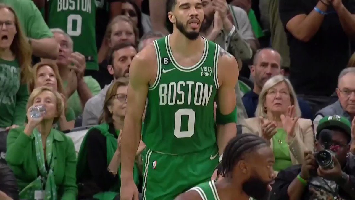 ClutchPoints on Twitter: "Jayson Tatum grimaced in pain after the transition layup 😬"