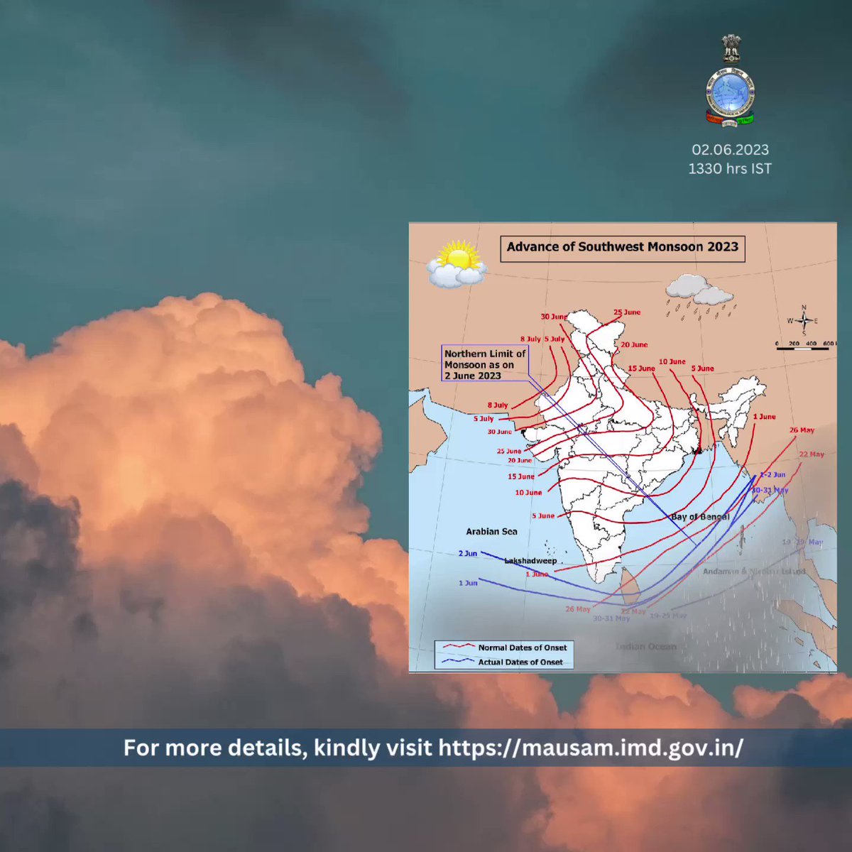 India Meteorological Department on Twitter: "Southwest Monsoon has further advanced into some ...